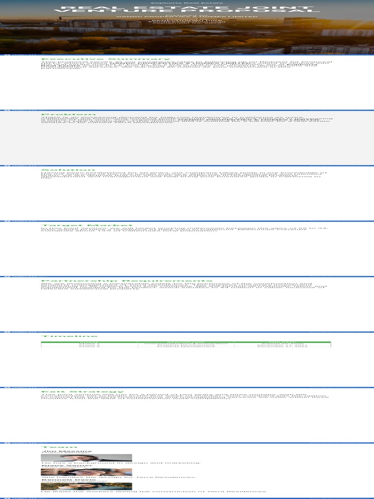 Real Estate Joint Venture Proposal Template | PDF | Request For ...