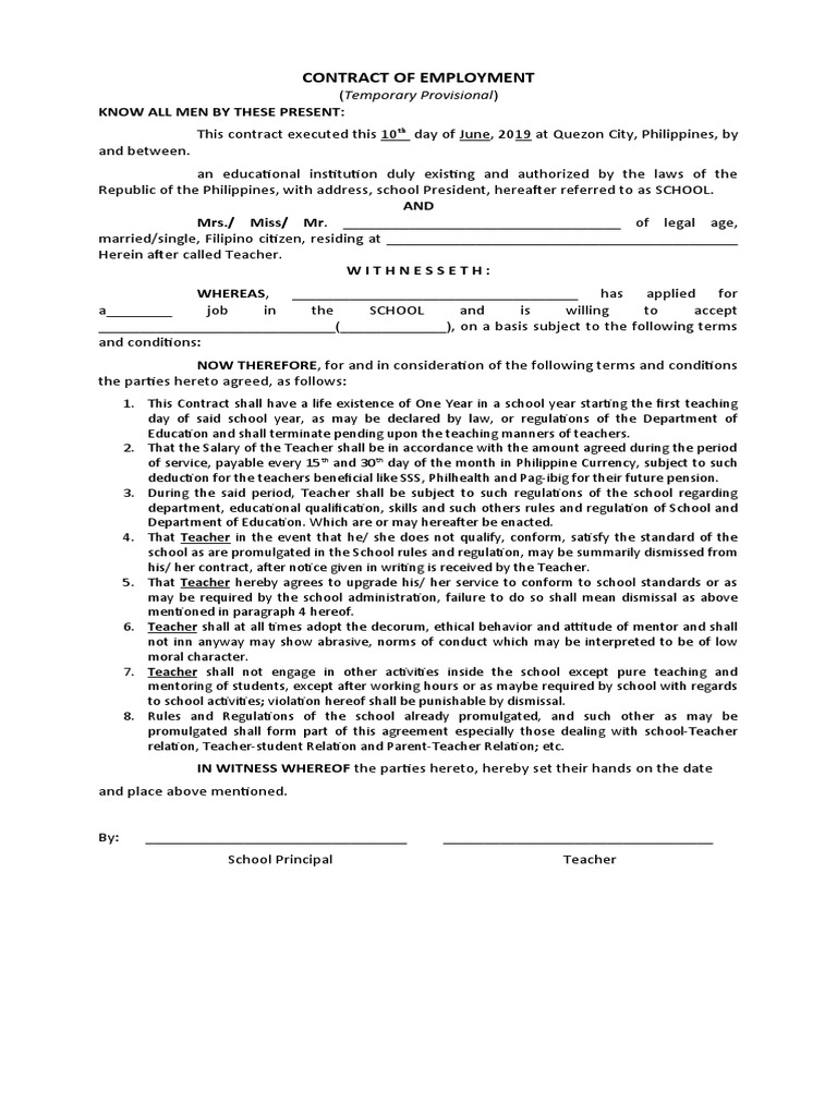 Provisionary Contract Teachers | PDF | Teachers | Government