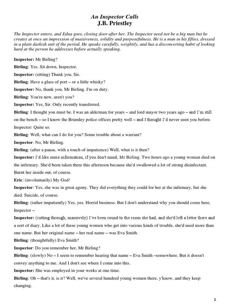 An Inspector Calls 1 | PDF