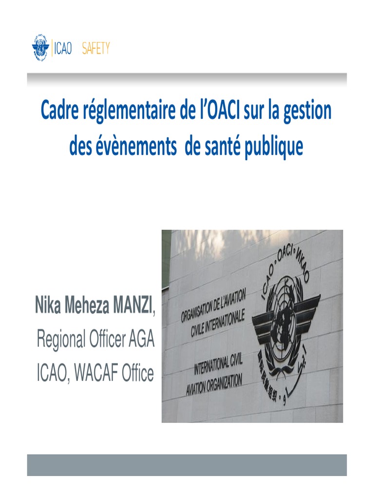121 ICAO Regulatory Framework PDF | PDF | Grippe | Aérodrome