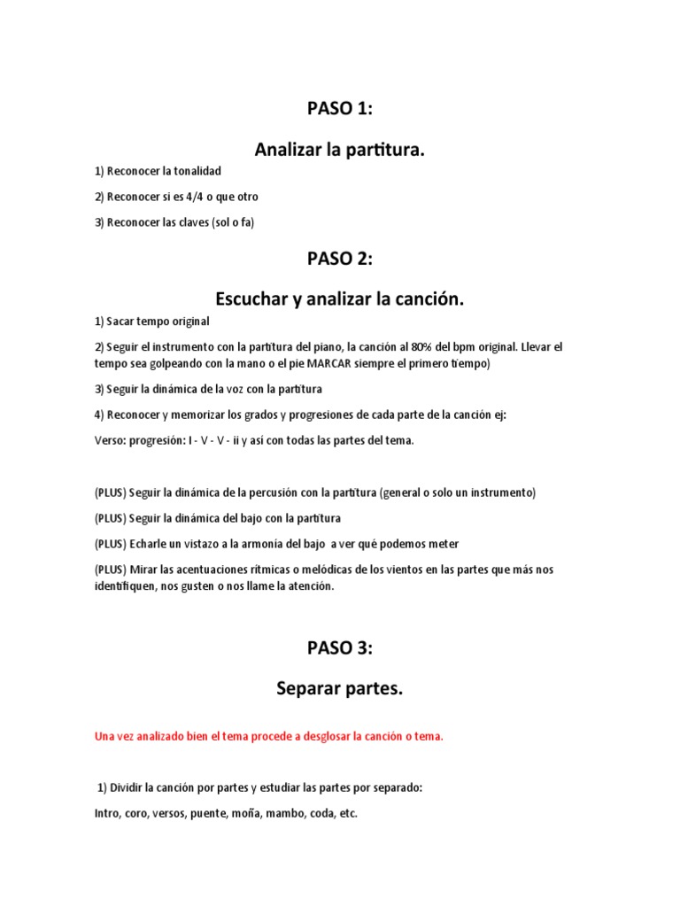 Guía paso a paso para el análisis y estudio musical de una canción ...