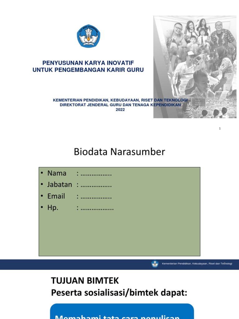 PENYUSUNAN KARYA INOVATIF UNTUK PENGEMBANGAN KARIR GURU | PDF