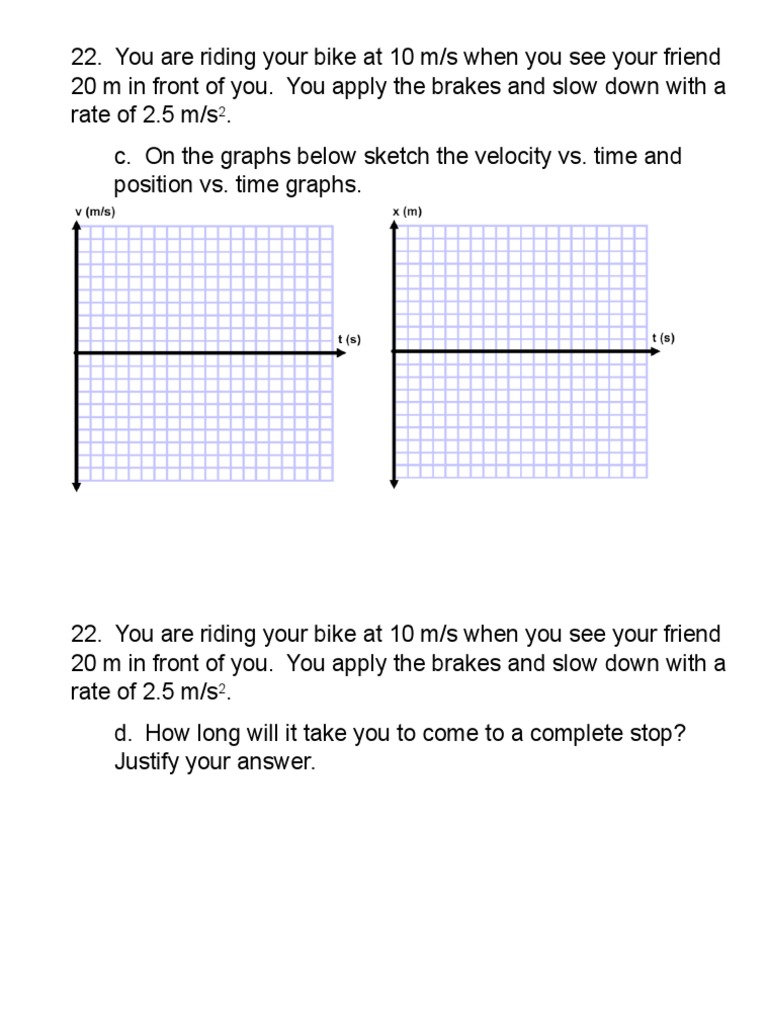 Ap Phys1 Kinematics 2d Problems Notebook 2019 07 26 | PDF