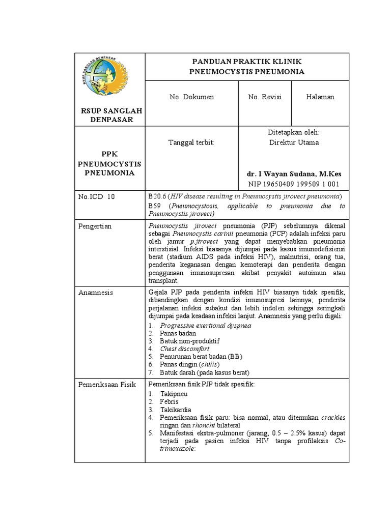 Panduan Klinik Pneumocystis Pneumonia | PDF