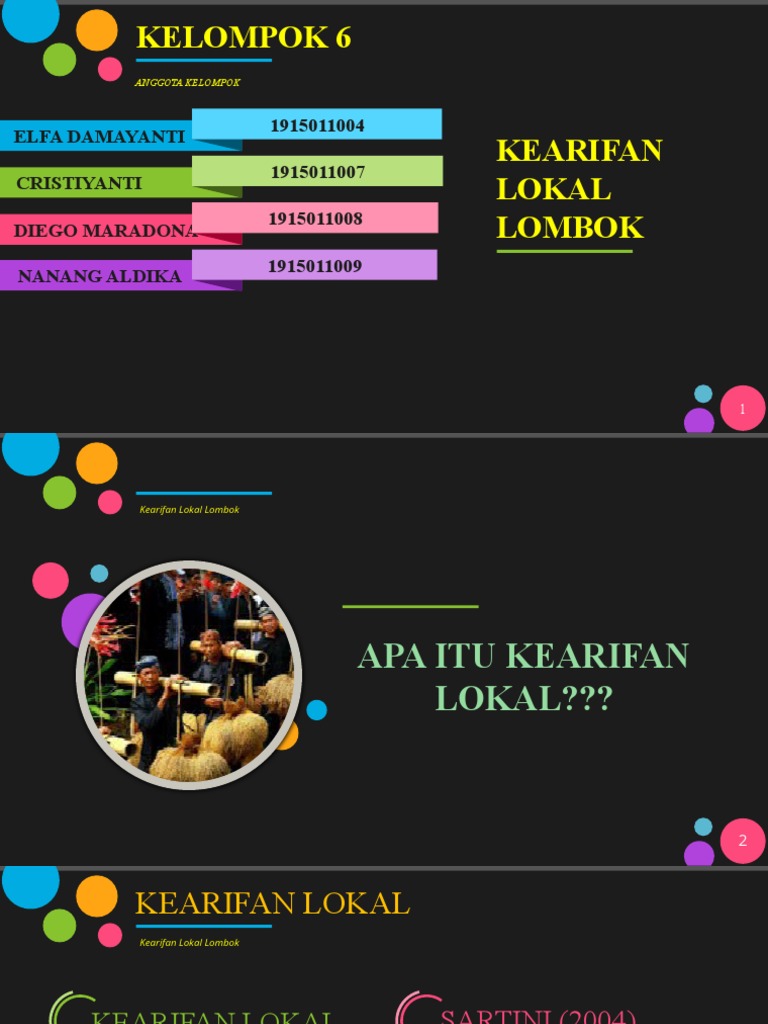KEARIFAN LOKAL LOMBOK.pptx | PDF