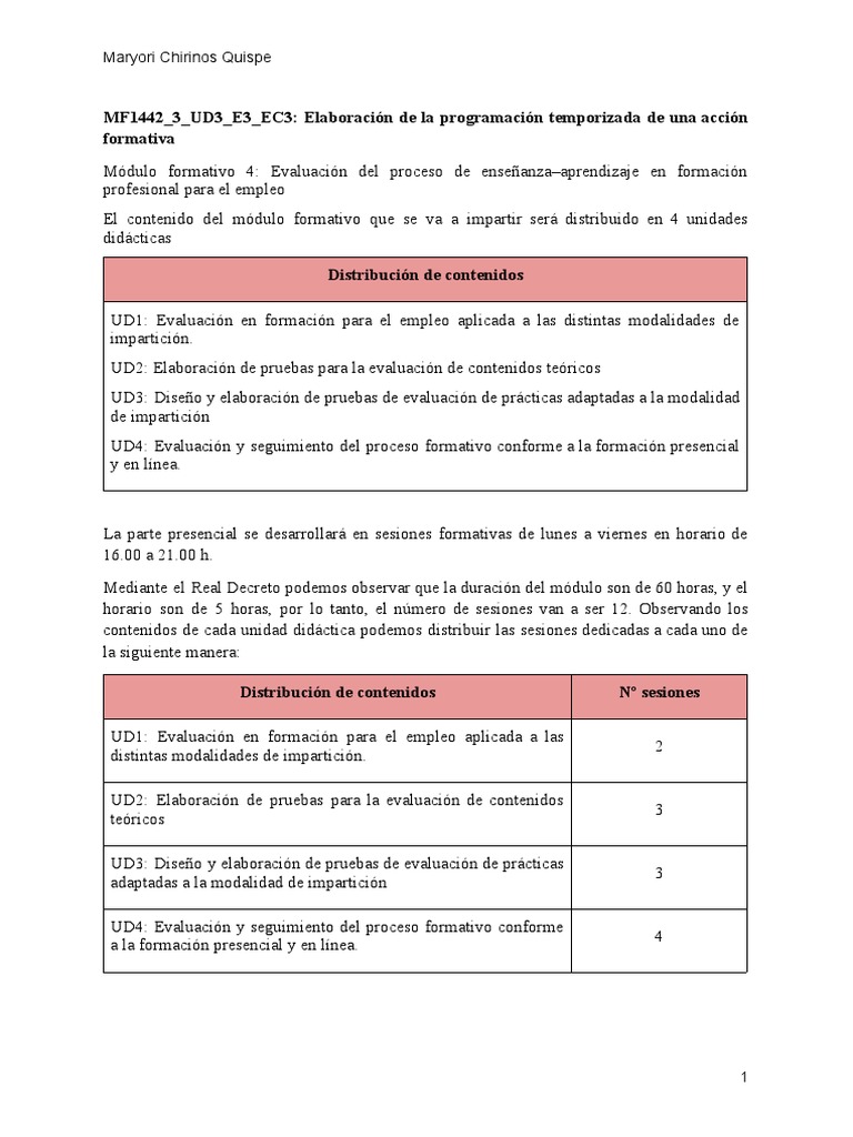 MF1442 - 3 - UD3 - E3 - EC3 - Elaboración de La Programación Temporizada de Una Acción Formativa ...