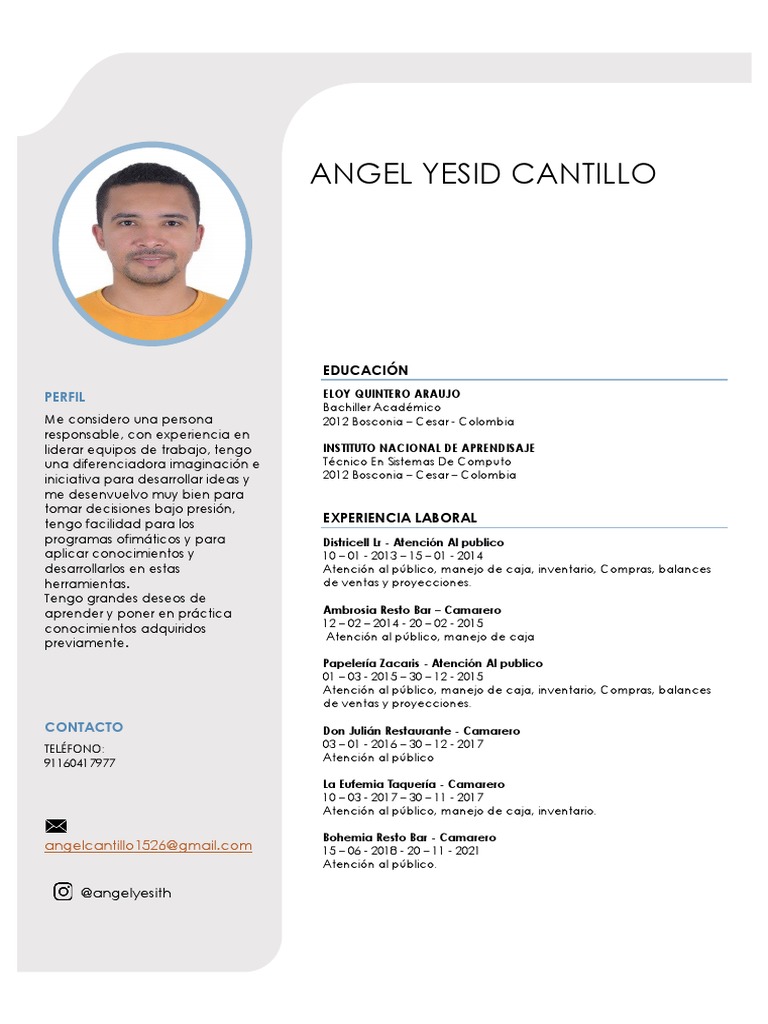 CV Angel Cantillo | PDF