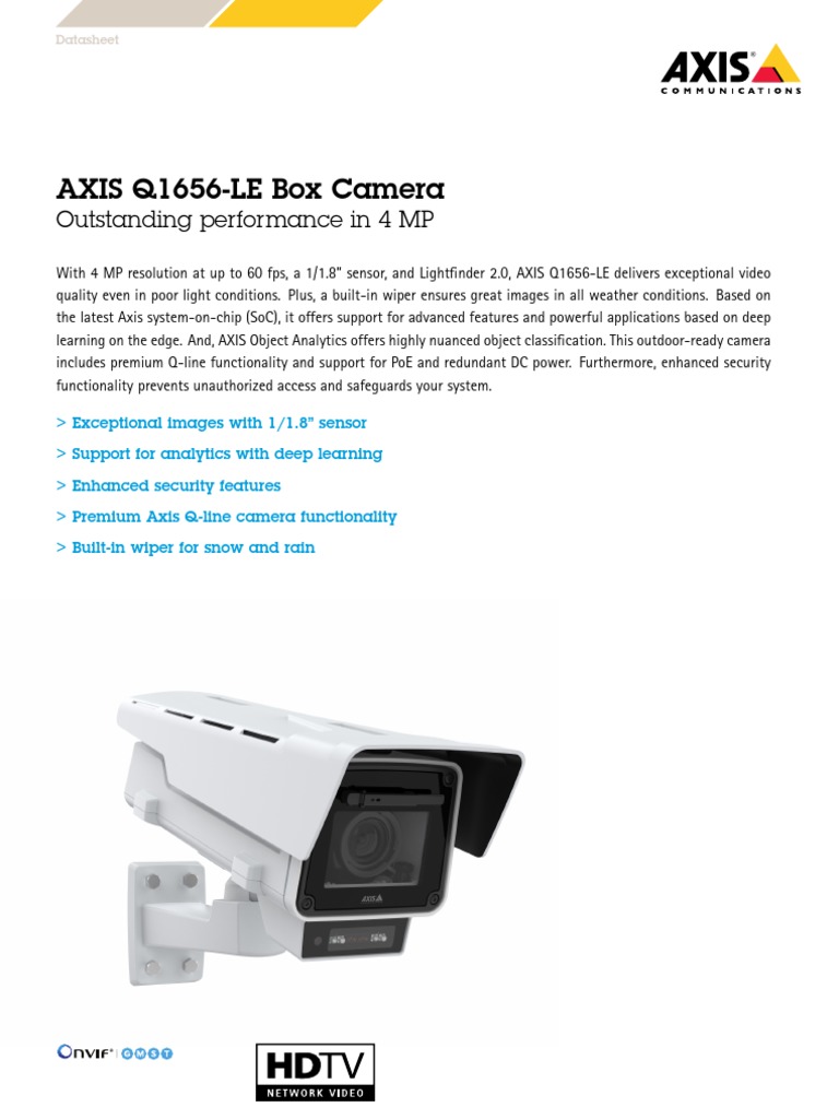 Datasheet Axis q1656 Le Box Camera en US 379163 | PDF | Camera ...