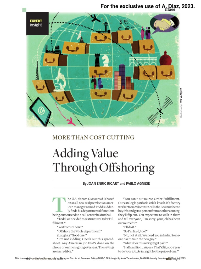 Adding Value Through Offshoring | PDF | Offshoring | Labour Economics