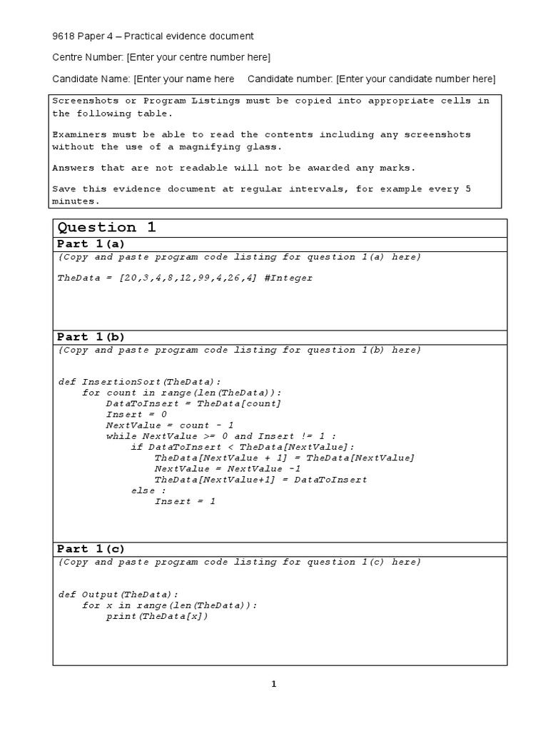 9618 - Y21 - SP - 4 - Evidence (AutoRecovered) | PDF | Software | Software Development