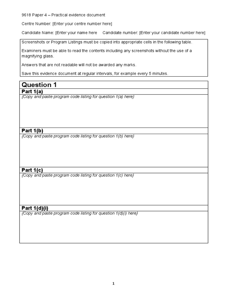 9618 Y21 SP 4 Evidence | PDF | Computing | Software