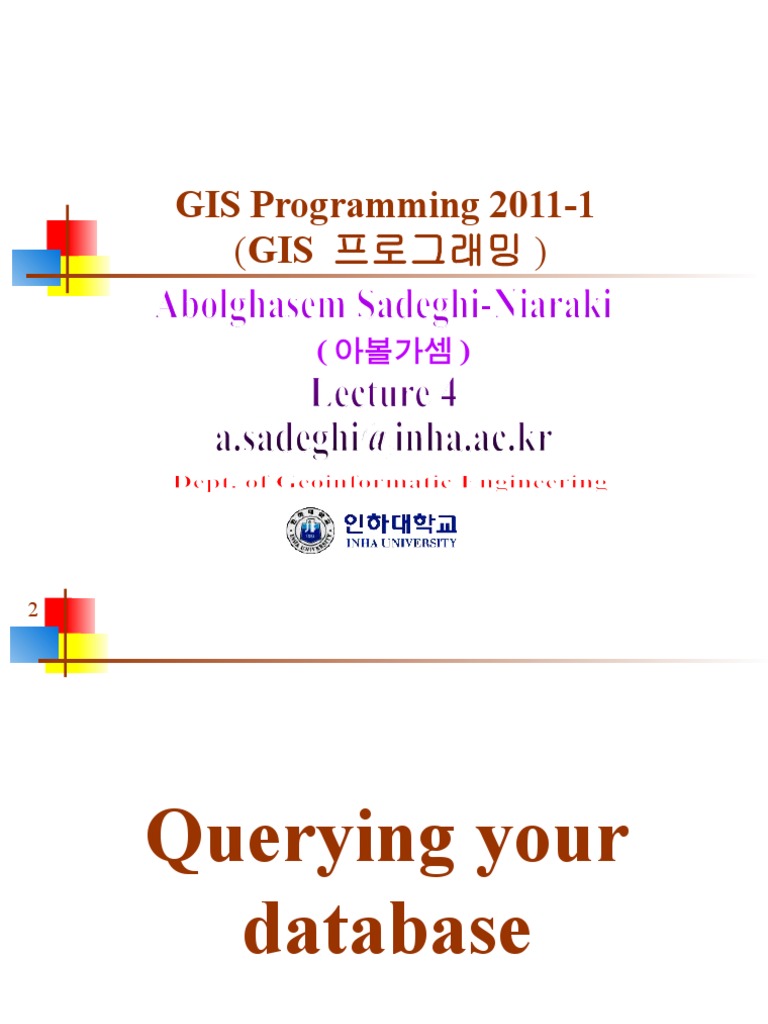 Gis Programming Lecture 4 Pdf Hyperlink Geographic Information System