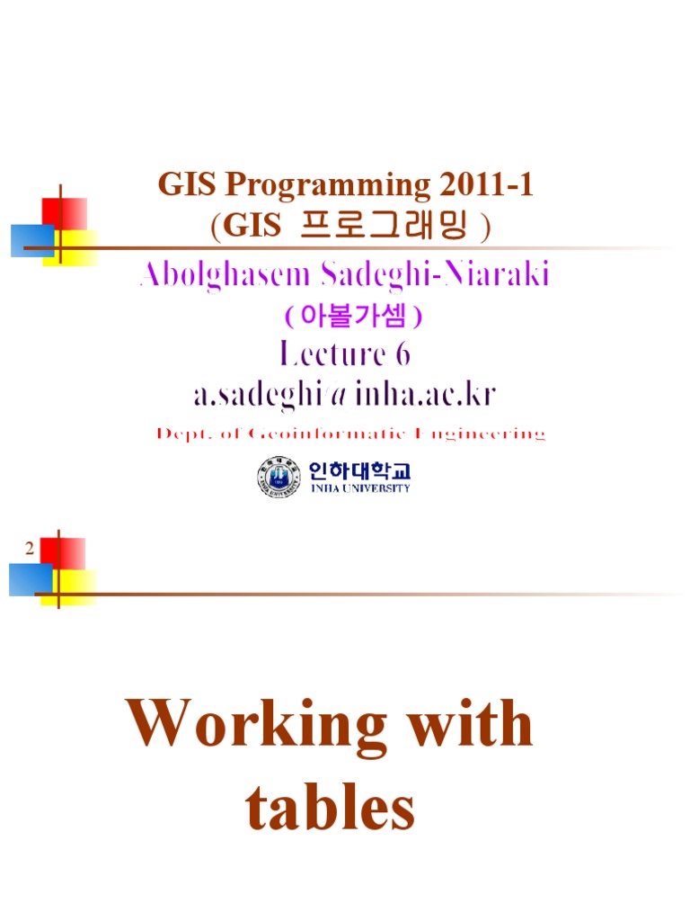 GIS Programming Lecture 6 | PDF | Arc Gis | Map GIS Programming Lecture 6 | PDF | Arc Gis | Map