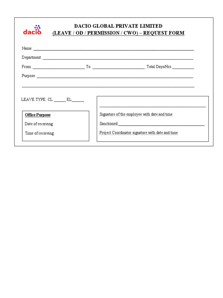 Leave Letter Format | PDF