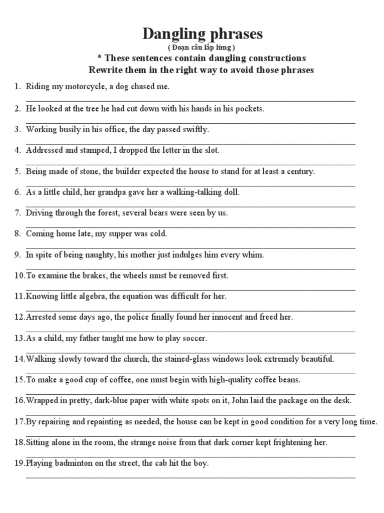 Dangling Phrases | PDF