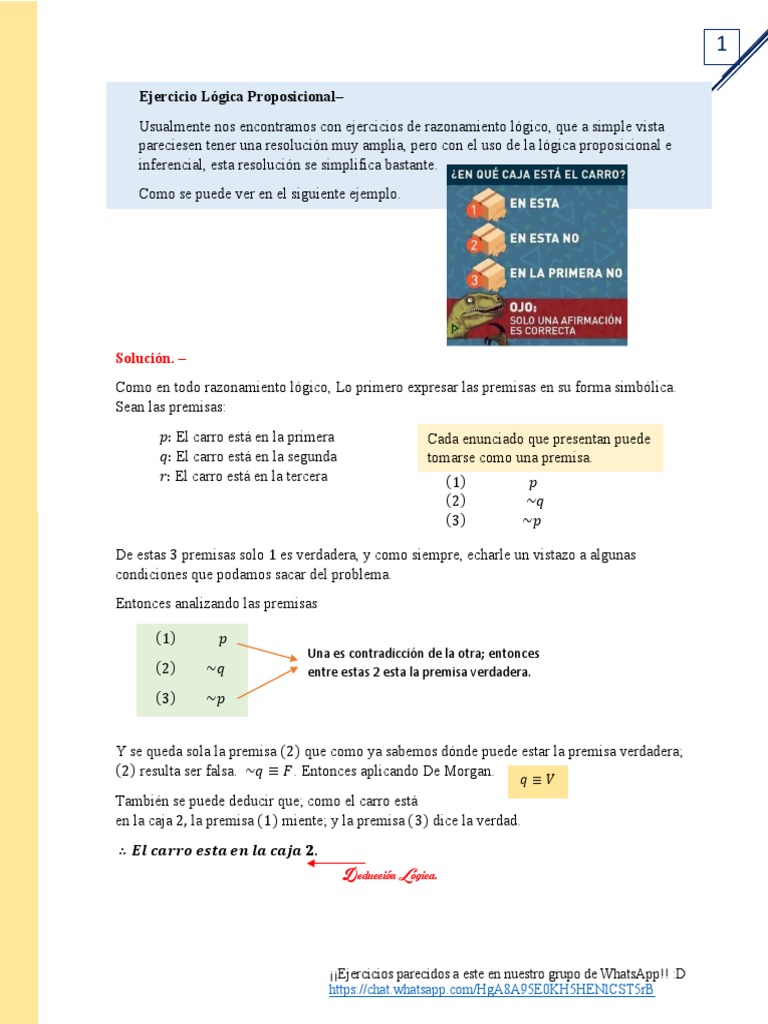 Ejemplo Simple Deduccion Logica | PDF