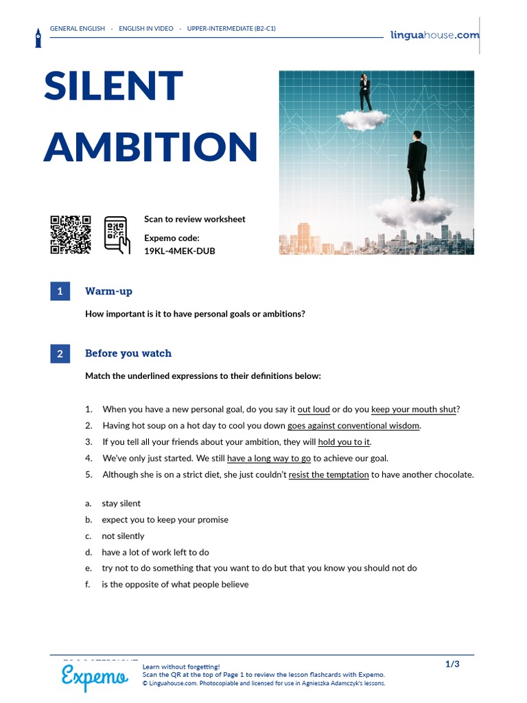 Silent Ambition British English Student | PDF | Goal | Cognition