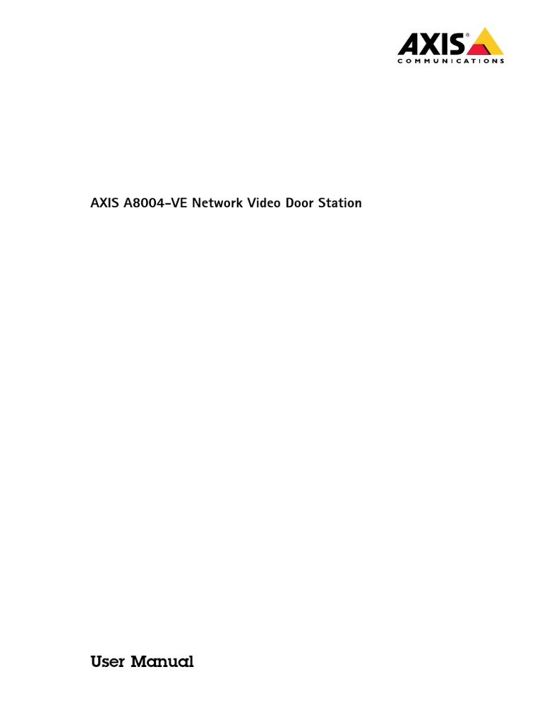 Axis A8004 Ve User Manual en US 110774 | PDF | Computer Network | Streaming Media