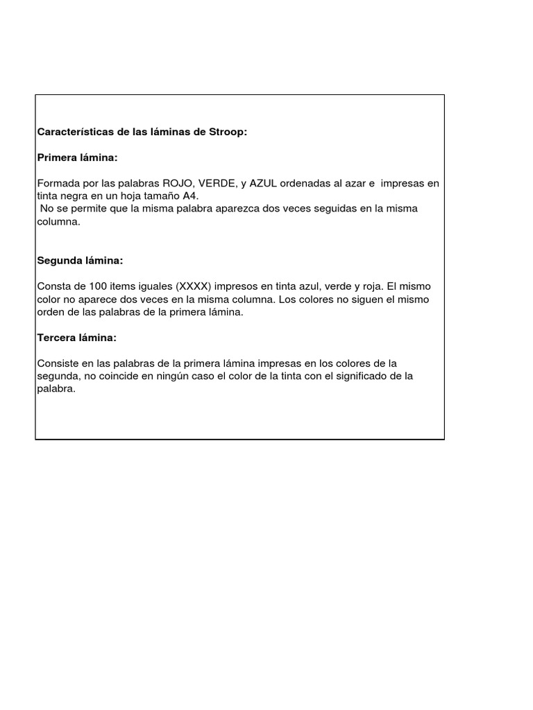 Test Stroop Corrección | PDF | Verde | Azul