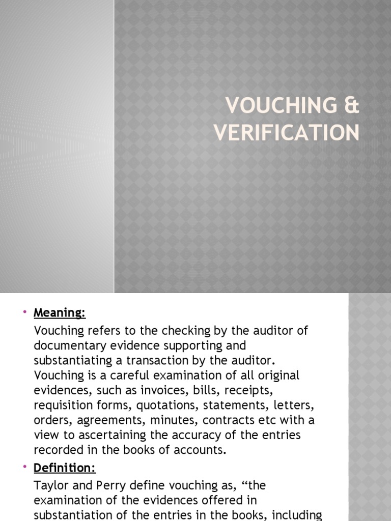 Vouching - Verification | PDF | Receipt | Voucher