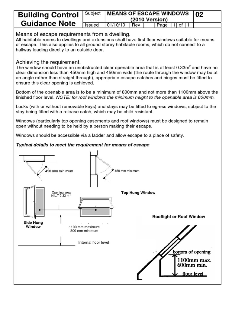 Leaflet 2 Means of Escape Windows | PDF | Window | Door