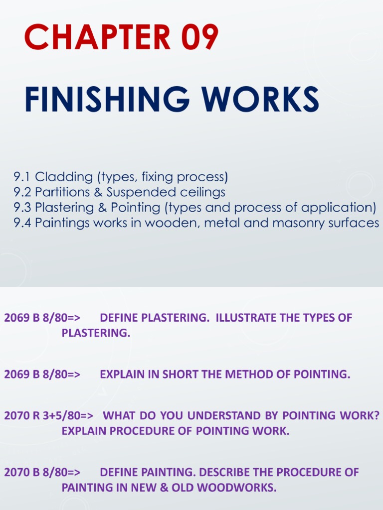 Chapter 9 Finishing Work | PDF