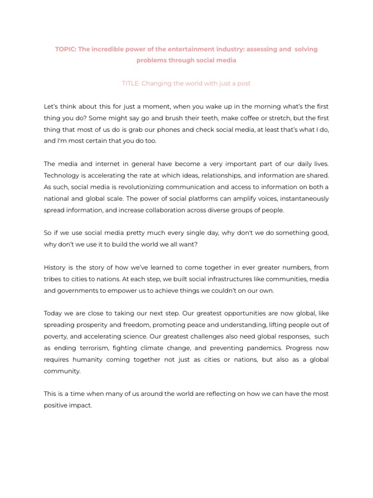 ted talk speech | PDF