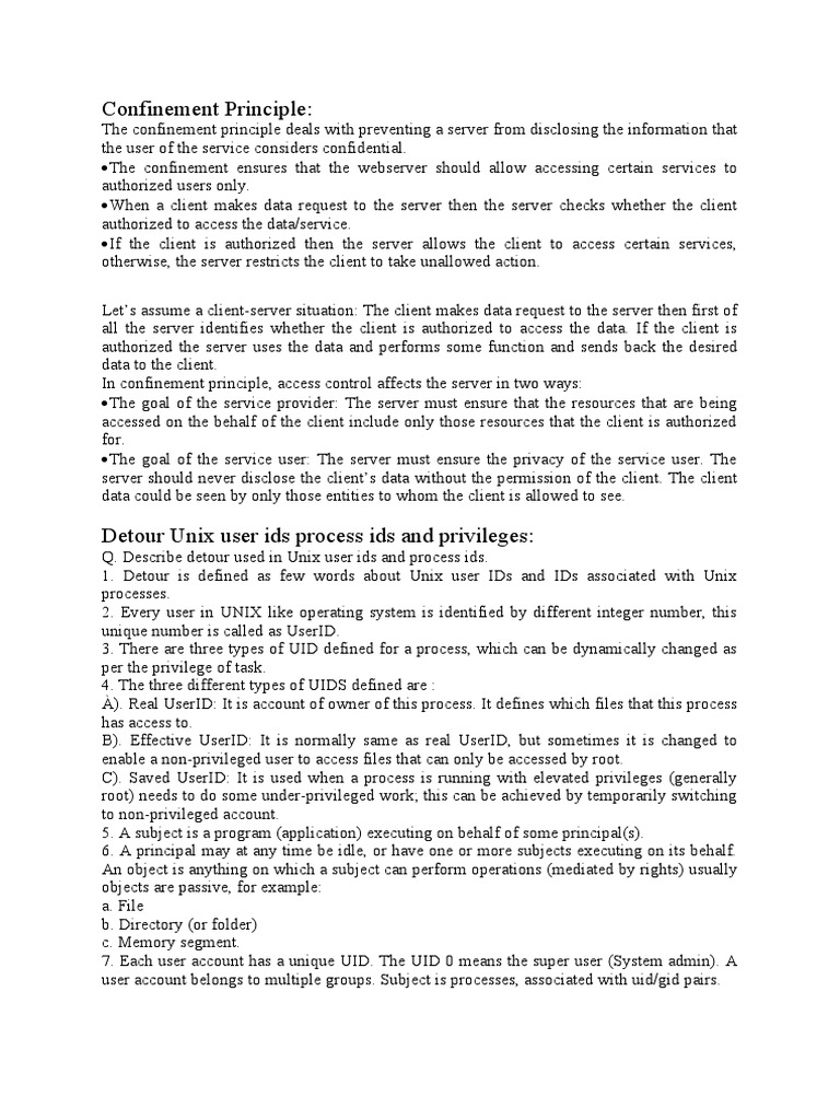 Confinement Principle | PDF | Operating System | Operating System Technology