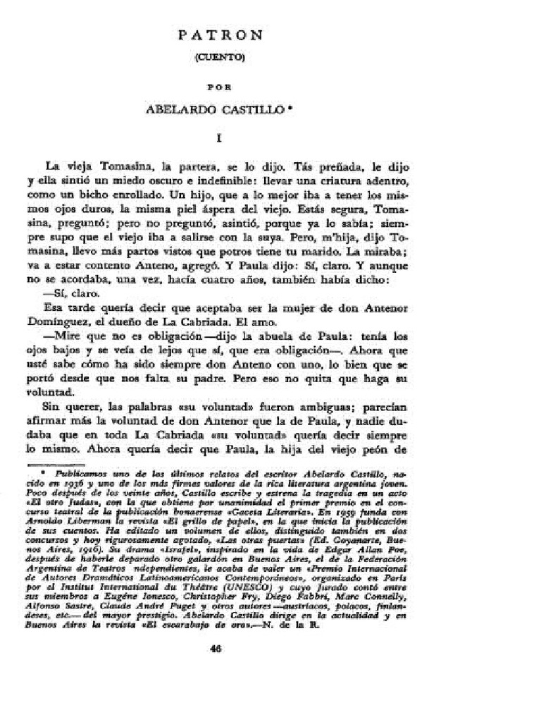 Patron. Abelardo Castillo | PDF