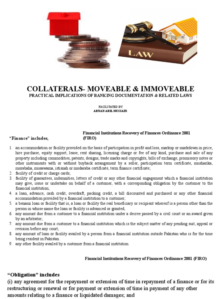 Collatrerals Moveable & Immoveables | PDF | Security Interest | Guarantee