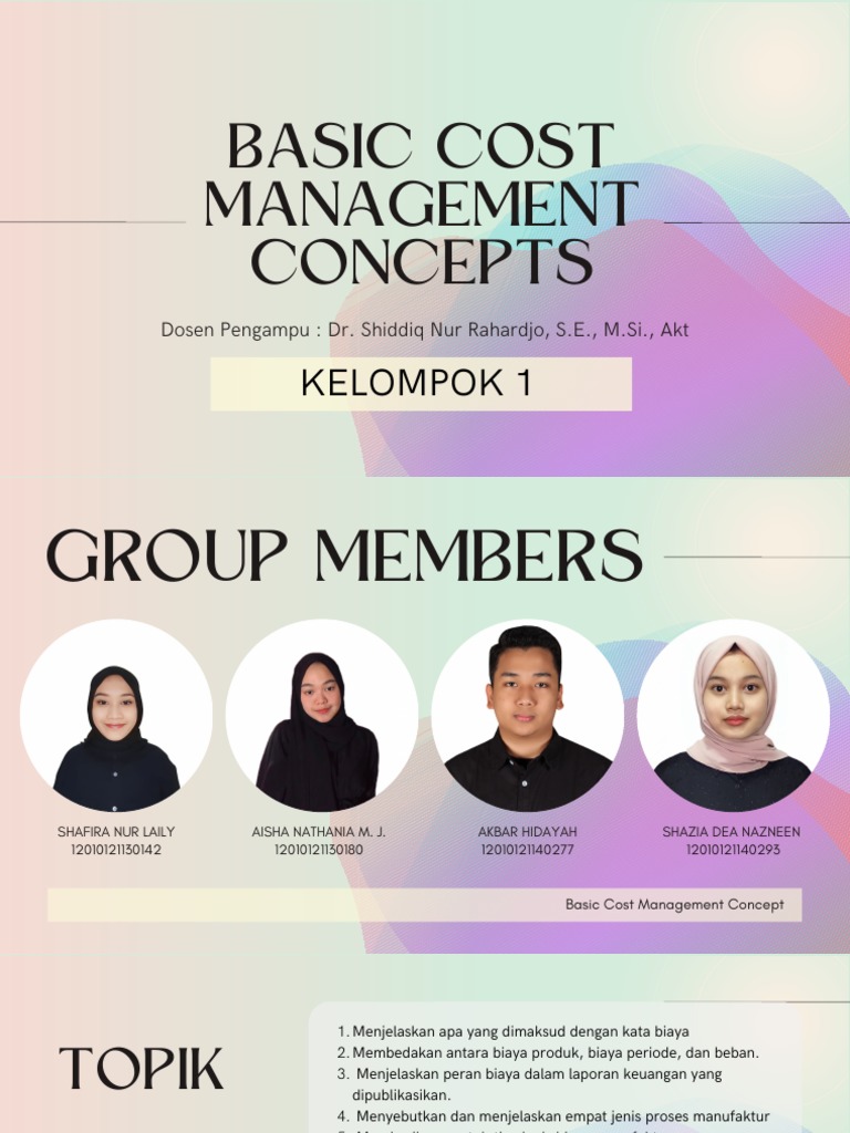 Kelompok 1_Basic Cost Management Concepts | PDF