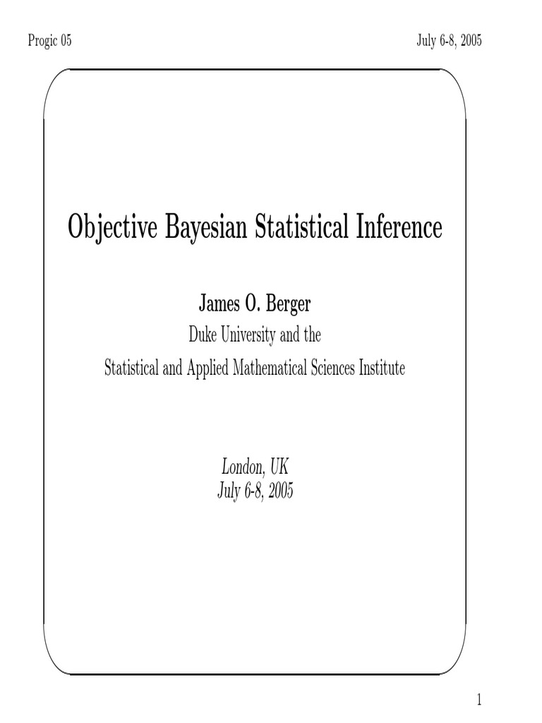 Objective Bayesian PDF | PDF | Bayesian Inference | Bayesian Probability Objective Bayesian PDF | PDF | Bayesian Inference | Bayesian Probability