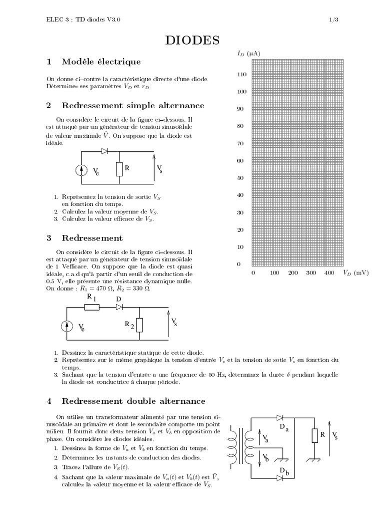 TD Diodes | PDF | Redresseur | Diode
