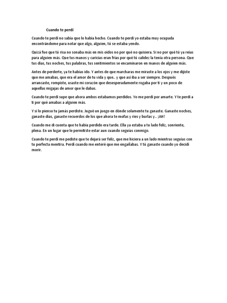 Cuando Te Perdí | PDF