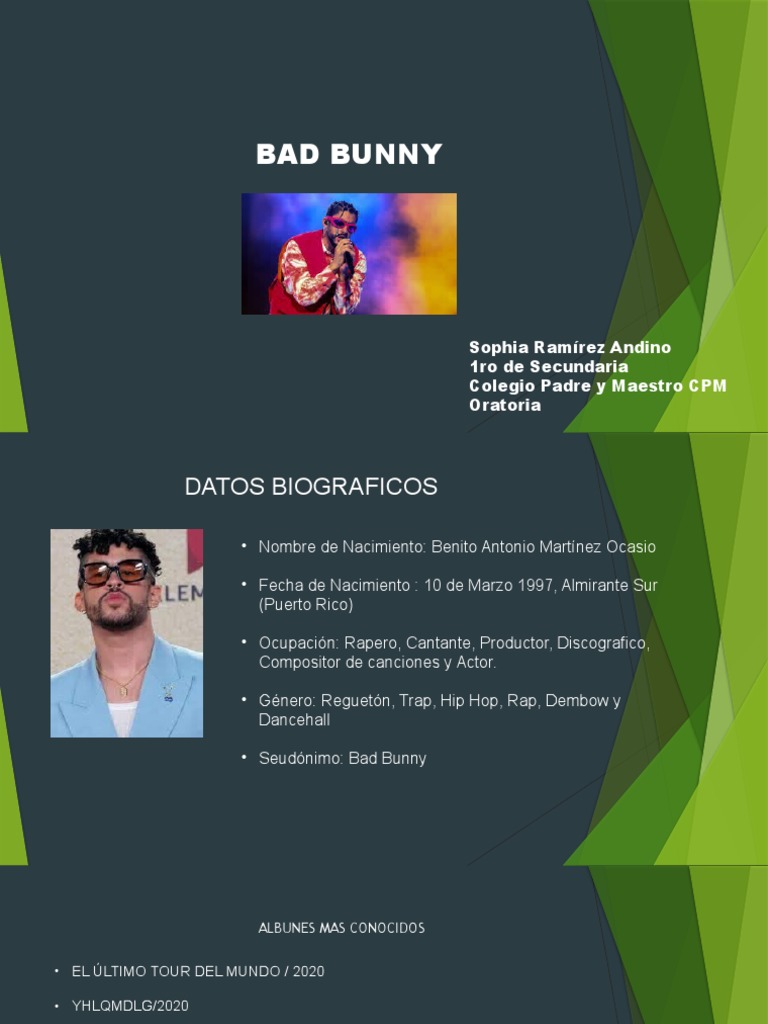 Biografía y Datos de Bad Bunny | PDF