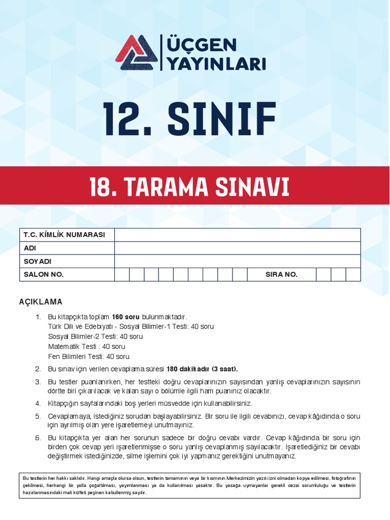 12. Snf 18. Tarama Snav (AYT) | PDF