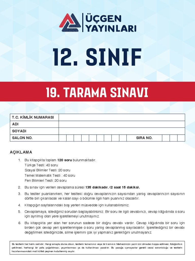 SNF 19. Tarama (TYT) | PDF