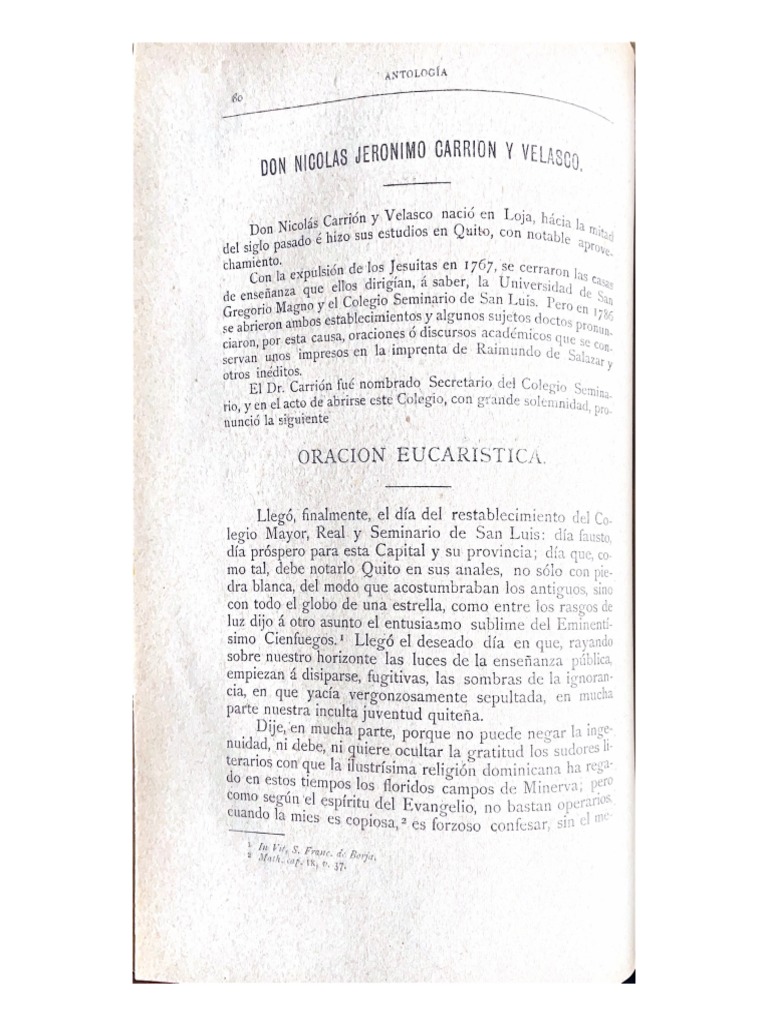 Don Nicolas Jeronimo Carrion y Velasco. | PDF