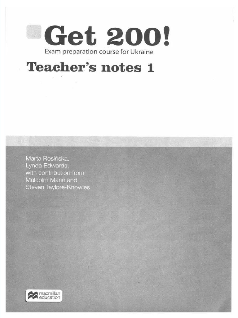 Get 200! Book 1 Teachers Notes | PDF