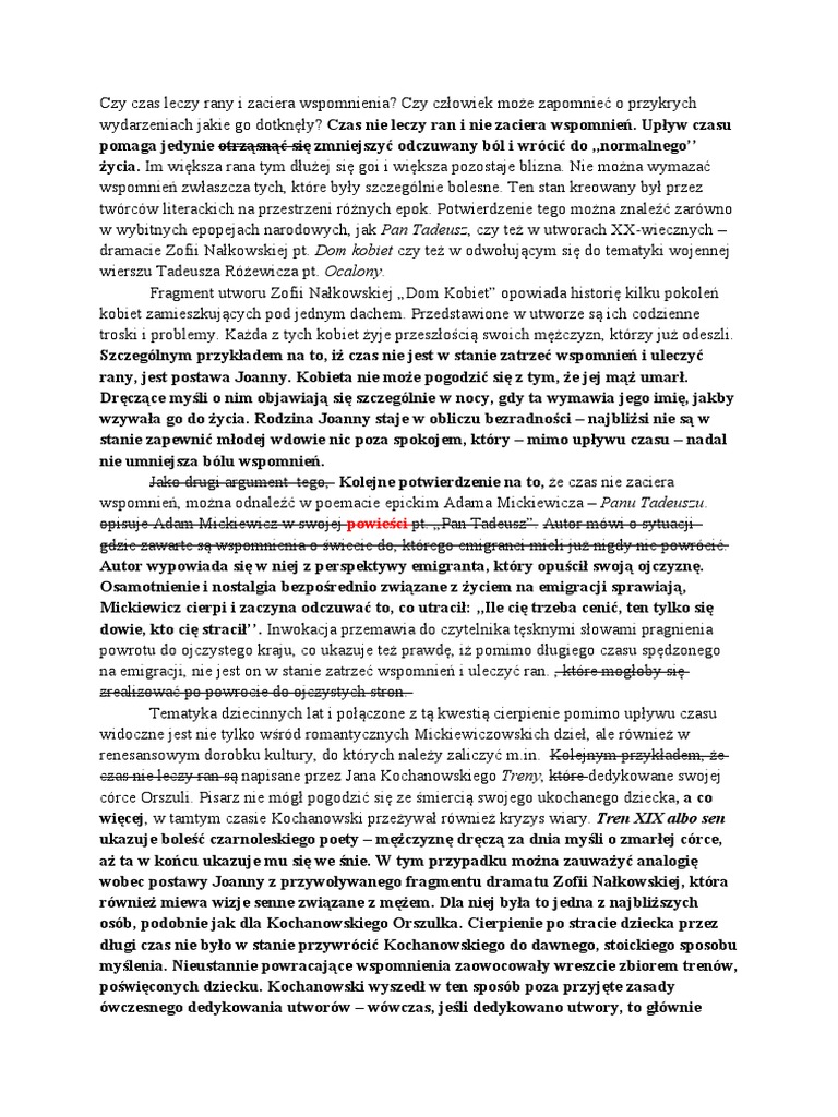 Czy Czas Leczy Rany I Zaciera Wspomnienia | PDF