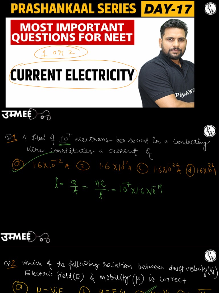 Current Electricity Lect Notes Pdf Pdf