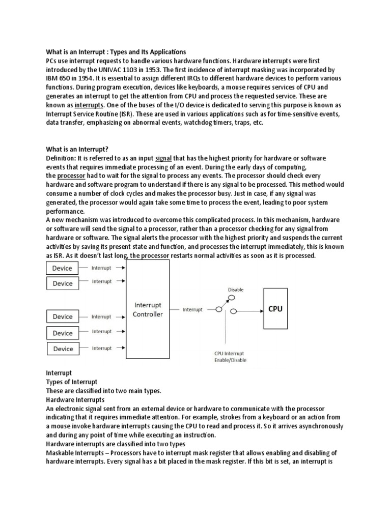 Interrupts Pdf Information Technology Computing