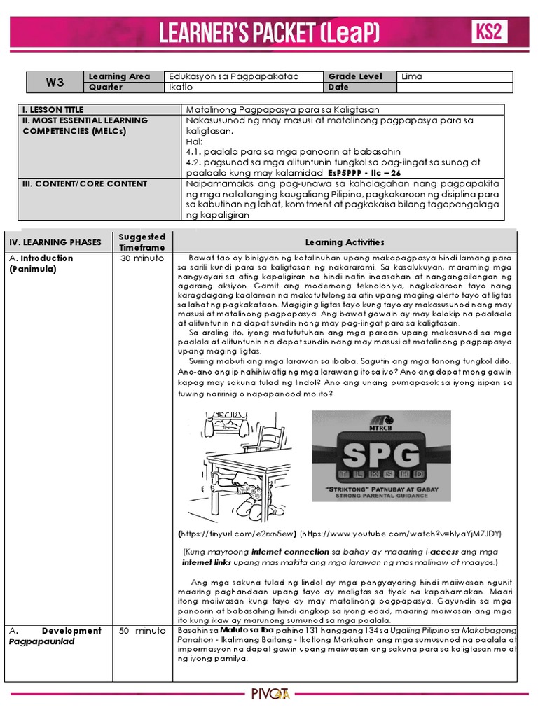 EsP-5-Week-3 RMB | PDF