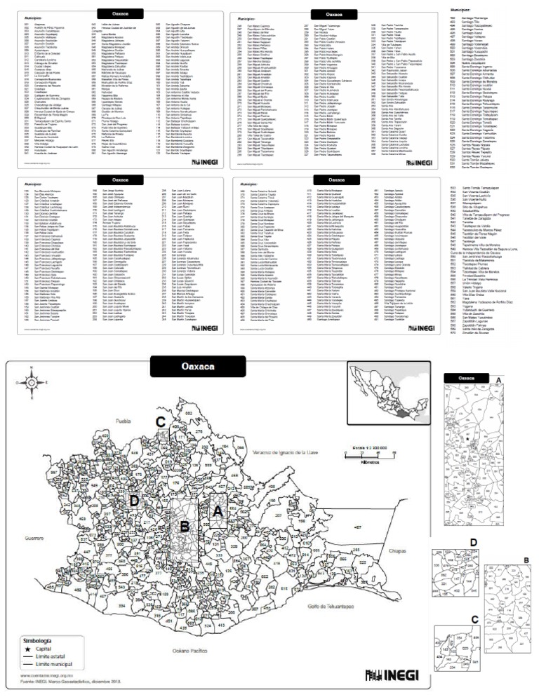 Mapa Oaxaca Doble Carta Municipios 571 | PDF