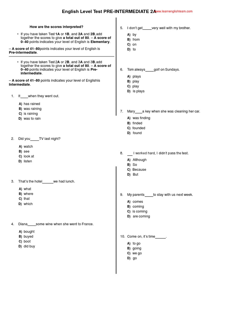 English Test | PDF