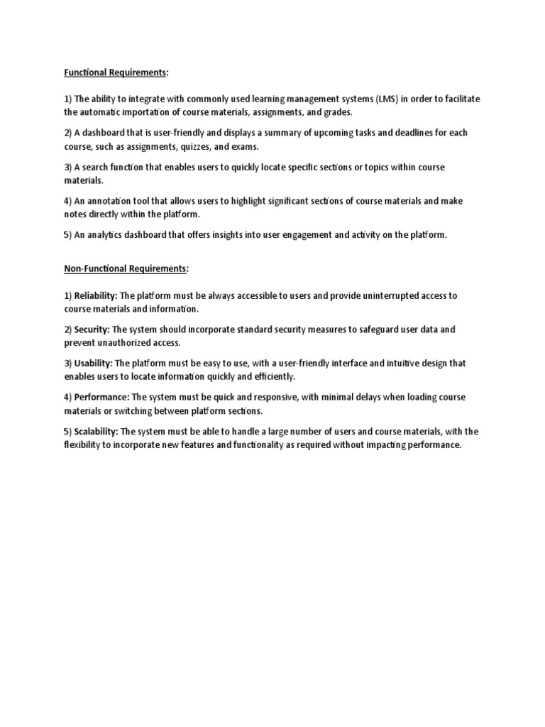 LMS Functional and Non-Functional Requirements | PDF | Art