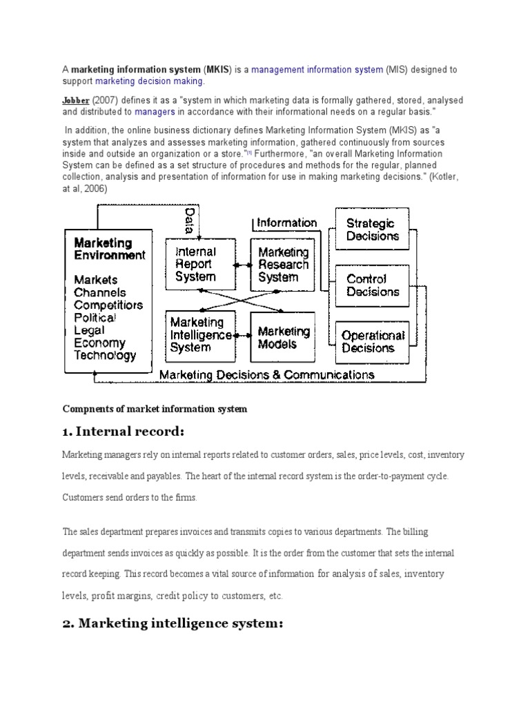 Overview of Marketing Information Systems | PDF | Marketing | Business ...