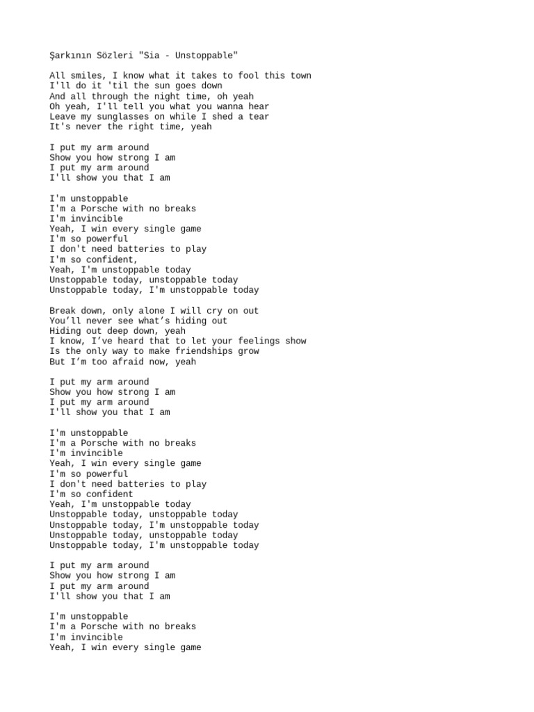 Sia - Unstoppable | PDF