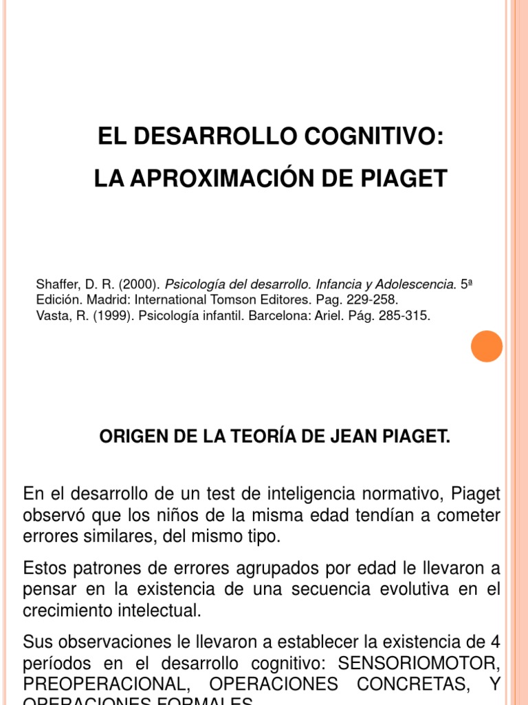 El desarrollo cognitivo según la teoría de Piaget: Las etapas evolutivas del pensamiento ...