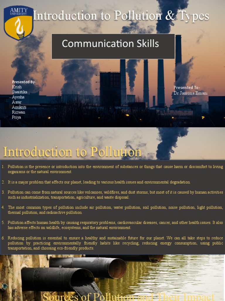 Introduction To Pollution & Types | PDF | Air Pollution | Water Pollution